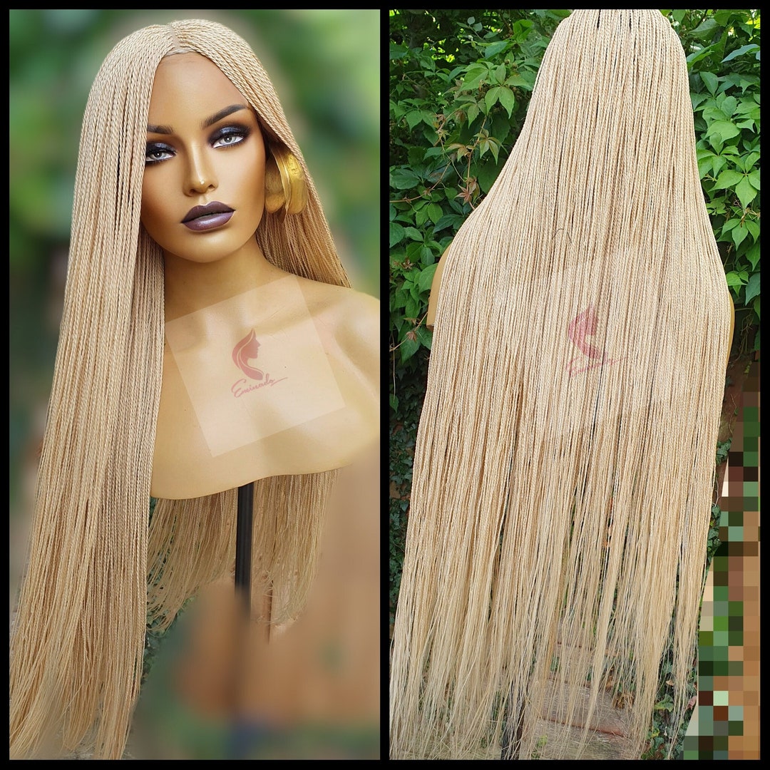 Micro Twists Unit Knotless Braided Wig for Black Women Gift for Women ...