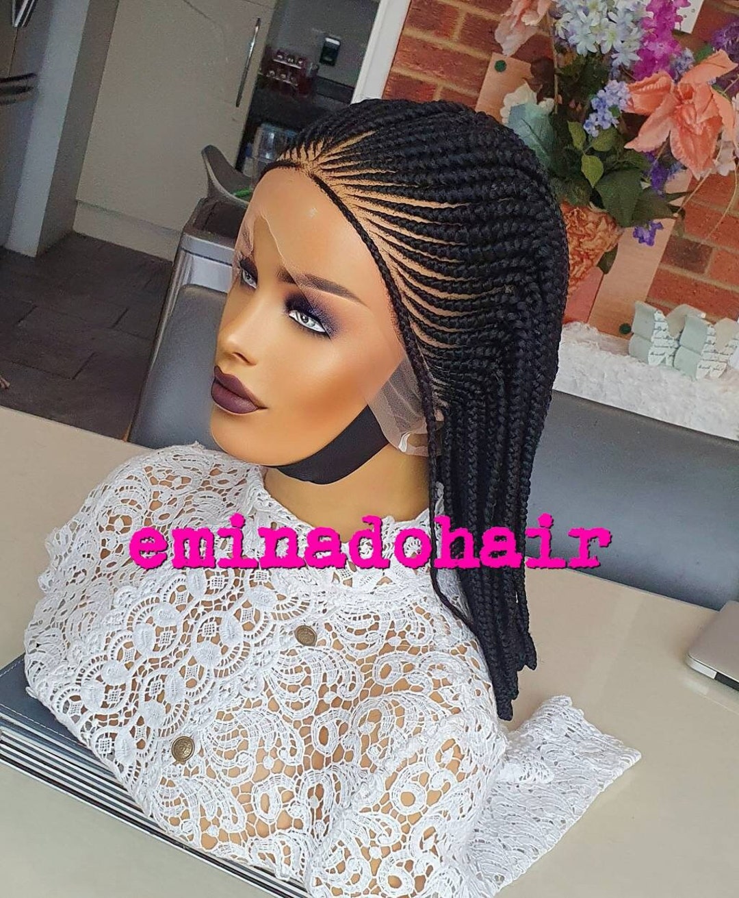 Cornrow Braided Wig,ket Cornrow Unit,center Part Feedin Braids, Ghana ...