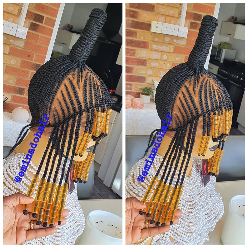 Cornrow Braided Wigket Cornrow Unitcenter Part Feedin - Etsy
