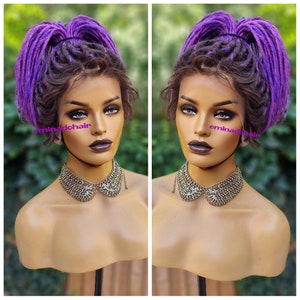 Lisa Bonet Locs Braided Wig,synthetic Dreadlocks Colourful Full Lace ...