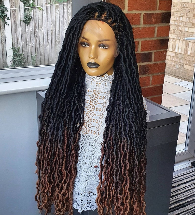 Faux Locs Knotless Braid Wig for Black Women Human Hair Wig - Etsy