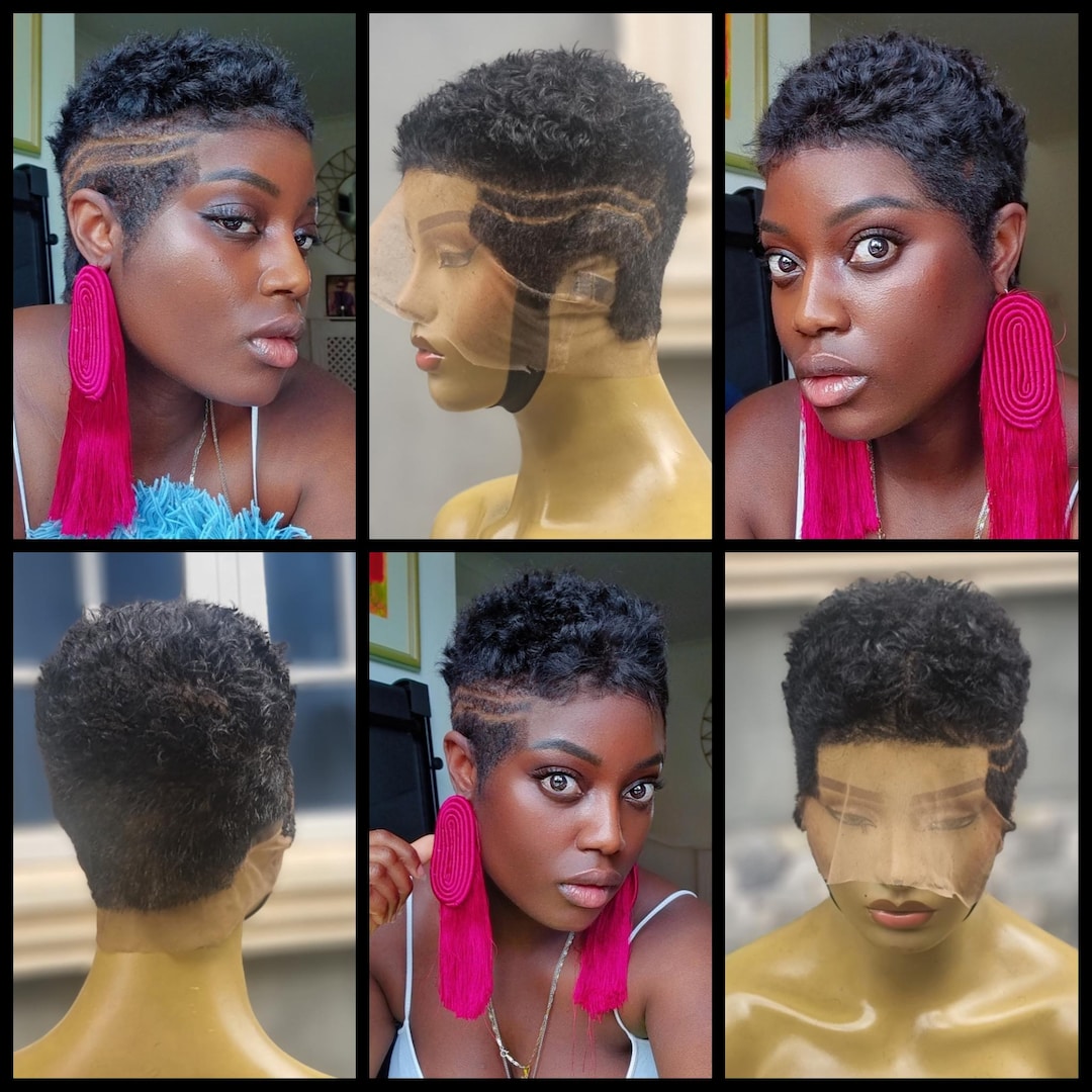 Human Hair Big Chop Wig Full Lace Unit Textured Hairline for Black ...
