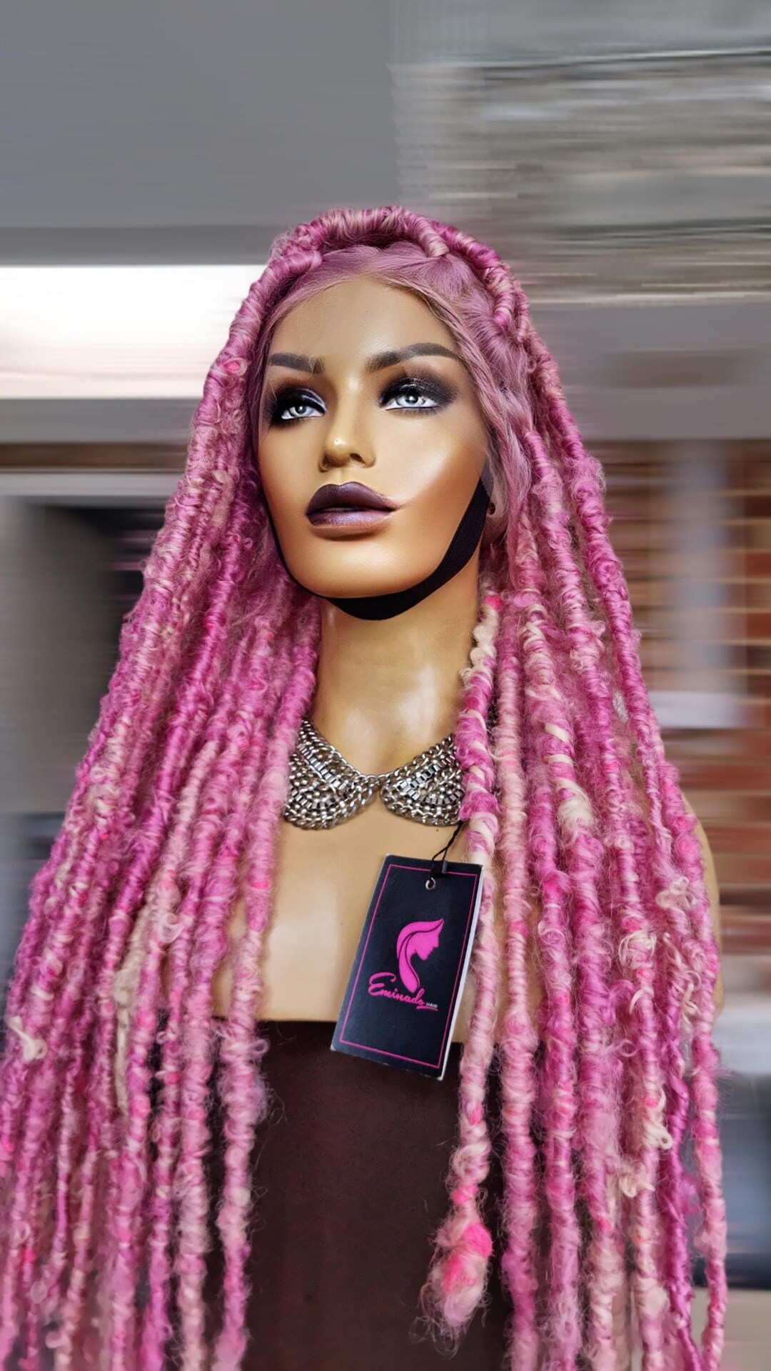 Distressed Locs, Butterfly Locs, Braided Wig for Black Women, Pink ...