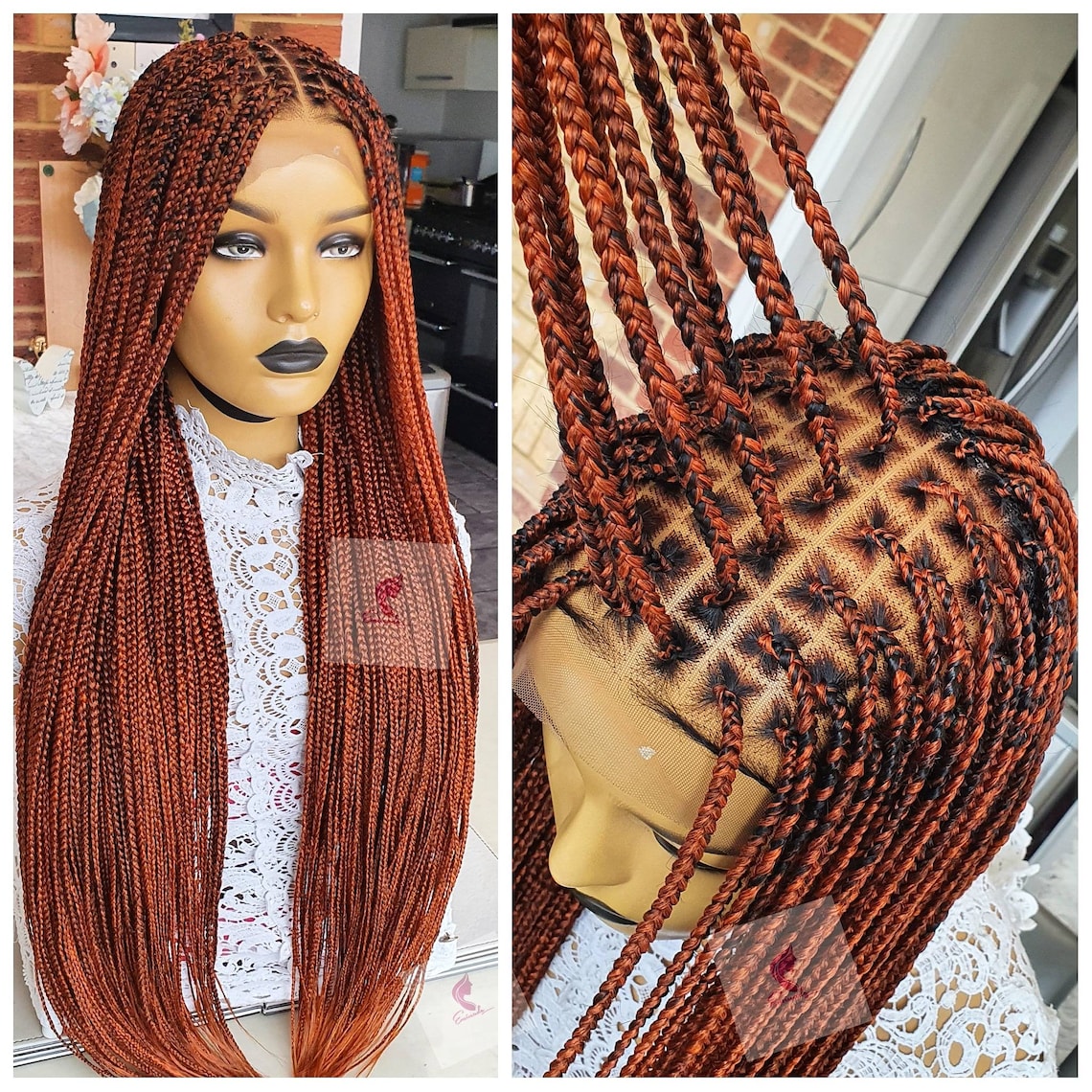 Braided Wigbraidswigfull frontal wig Knotless braidsbox | Etsy