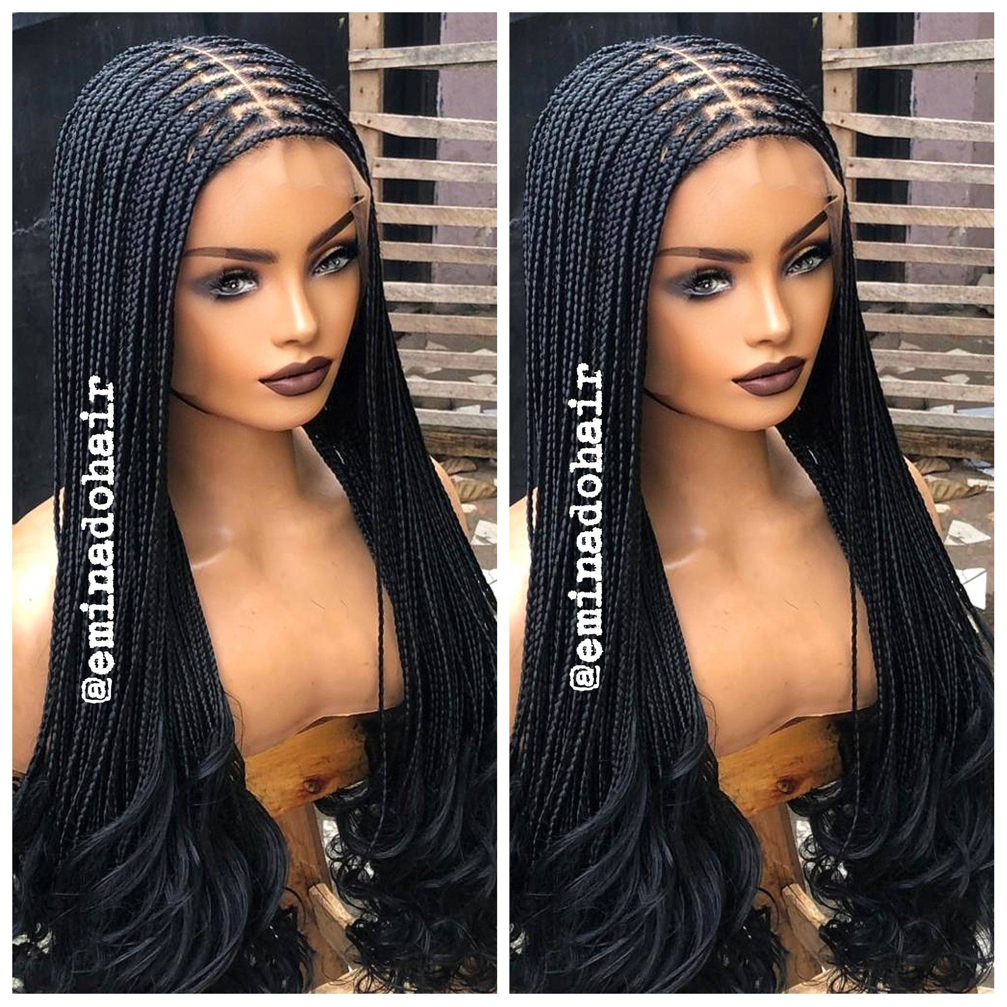 Braided Wig Braidswig French Curls Knotless Box Braids - Etsy