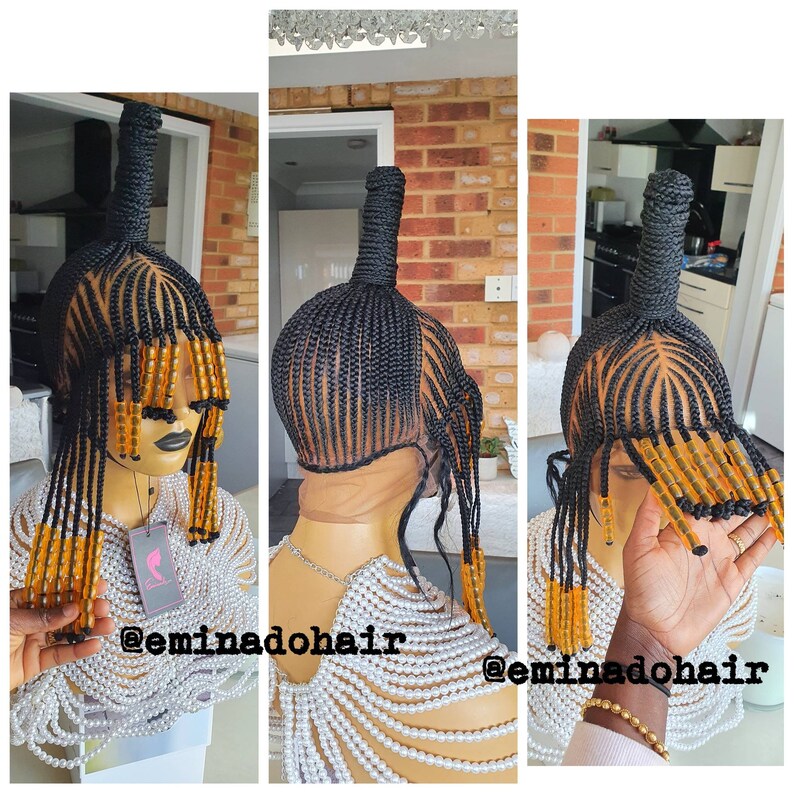 Cornrow Braided Wigket Cornrow Unitcenter Part Feedin - Etsy