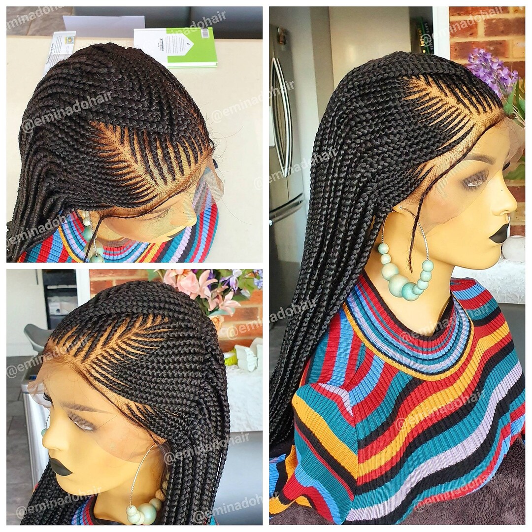 Cheap Braided Wig Fulani Cornrow Colour Black 26inches Braidwig Braidswig Cornrow Wig