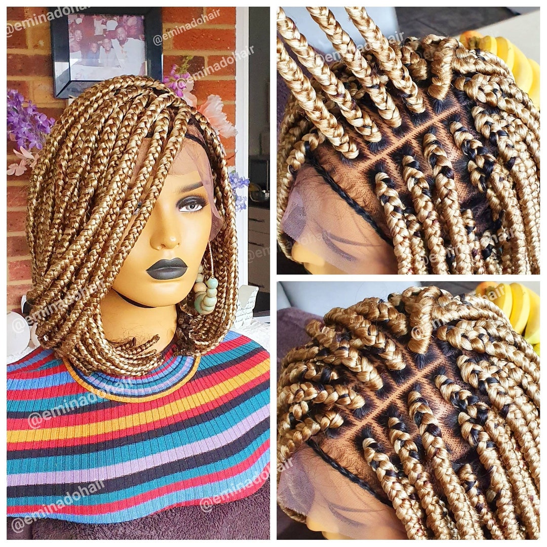 Braided Wig, Braids Wigbob Braids, Braidswig, Box Braids. Handmade Wig ...