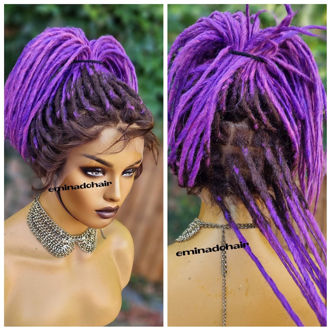 Lisa Bonet Locs Braided Wig,synthetic Dreadlocks Colourful Full Lace ...