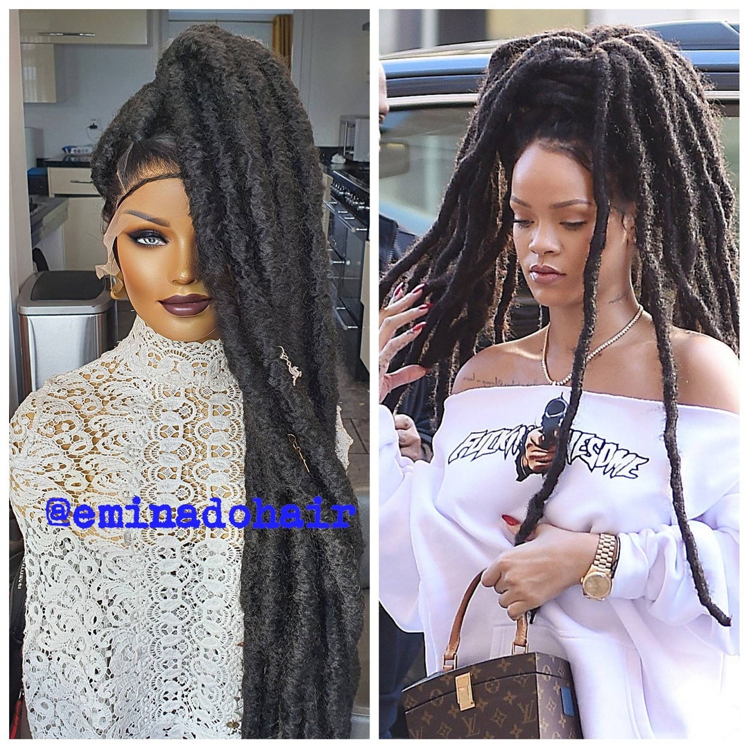 Chunky Dreadlock Faux Loc Wig Knotless Braid Wig for Black Women Gift ...