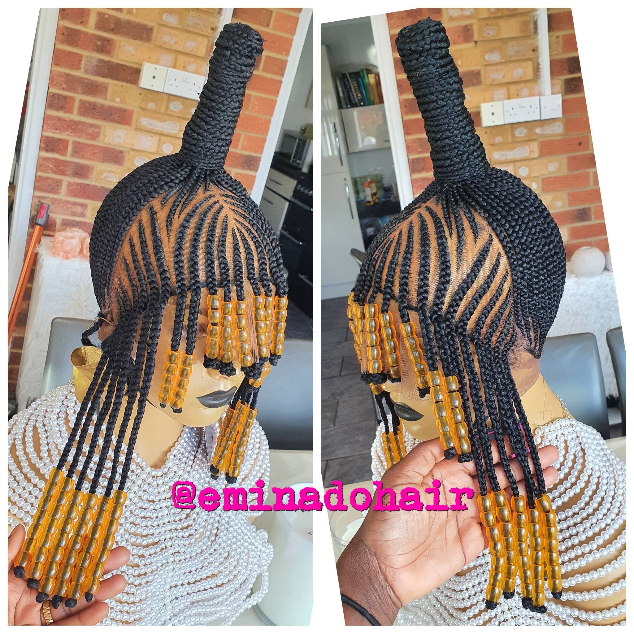 Cornrow Braided Wig,ket Cornrow Unit,center Part Feedin Braids, Ghana ...