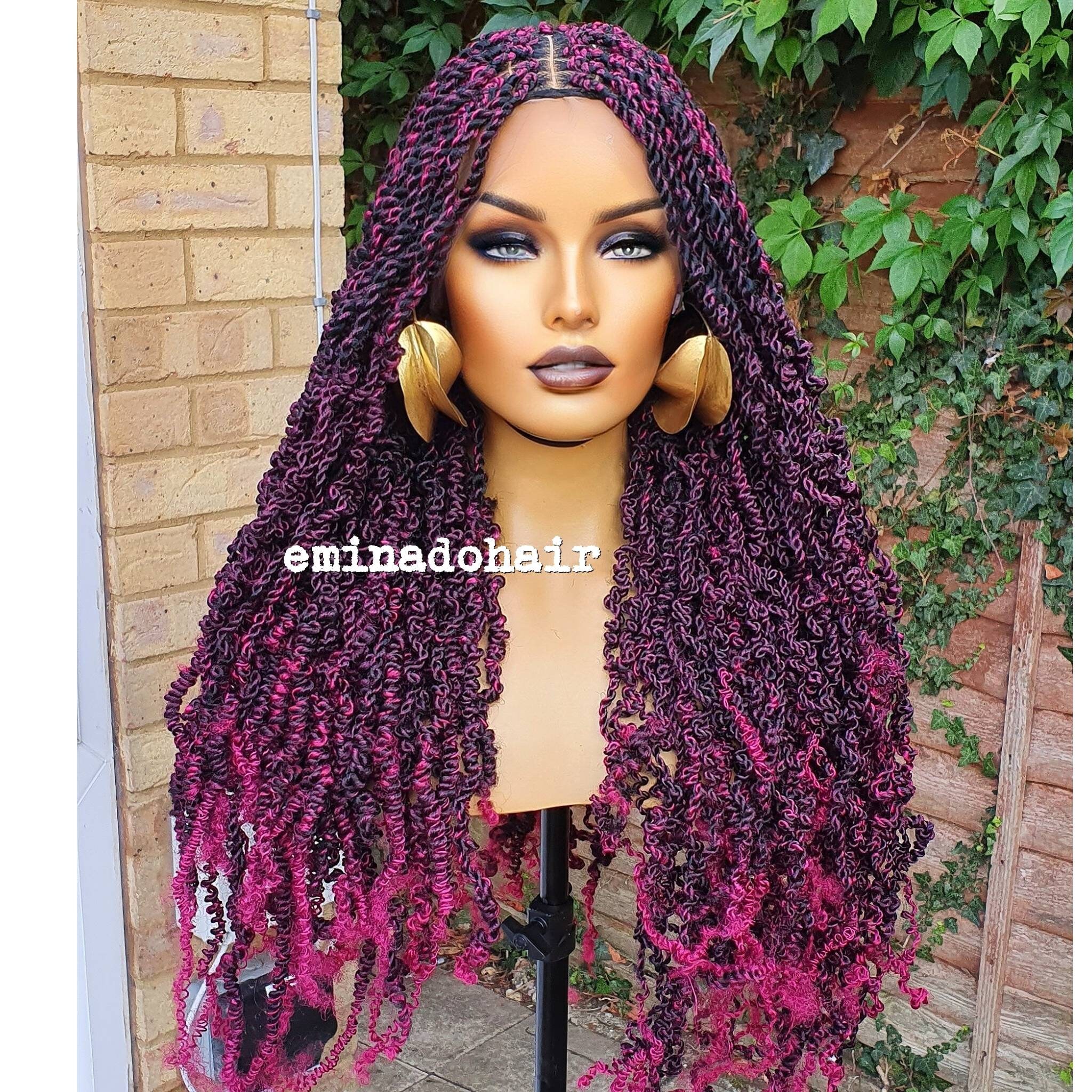 Braided Wig Spring Passion Twists Wig for Black Women Full - Etsy
