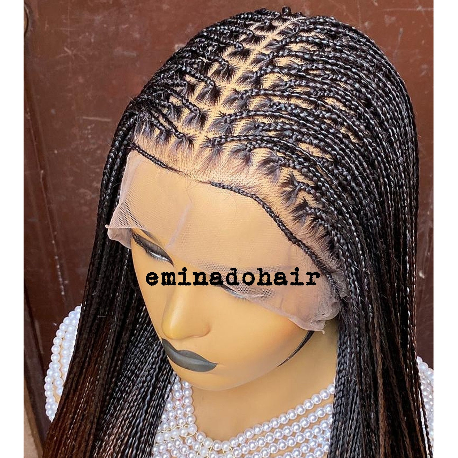 Ready to Ship Braided Wig Knotless Box Braids Closure 6by6 Unit Made ...