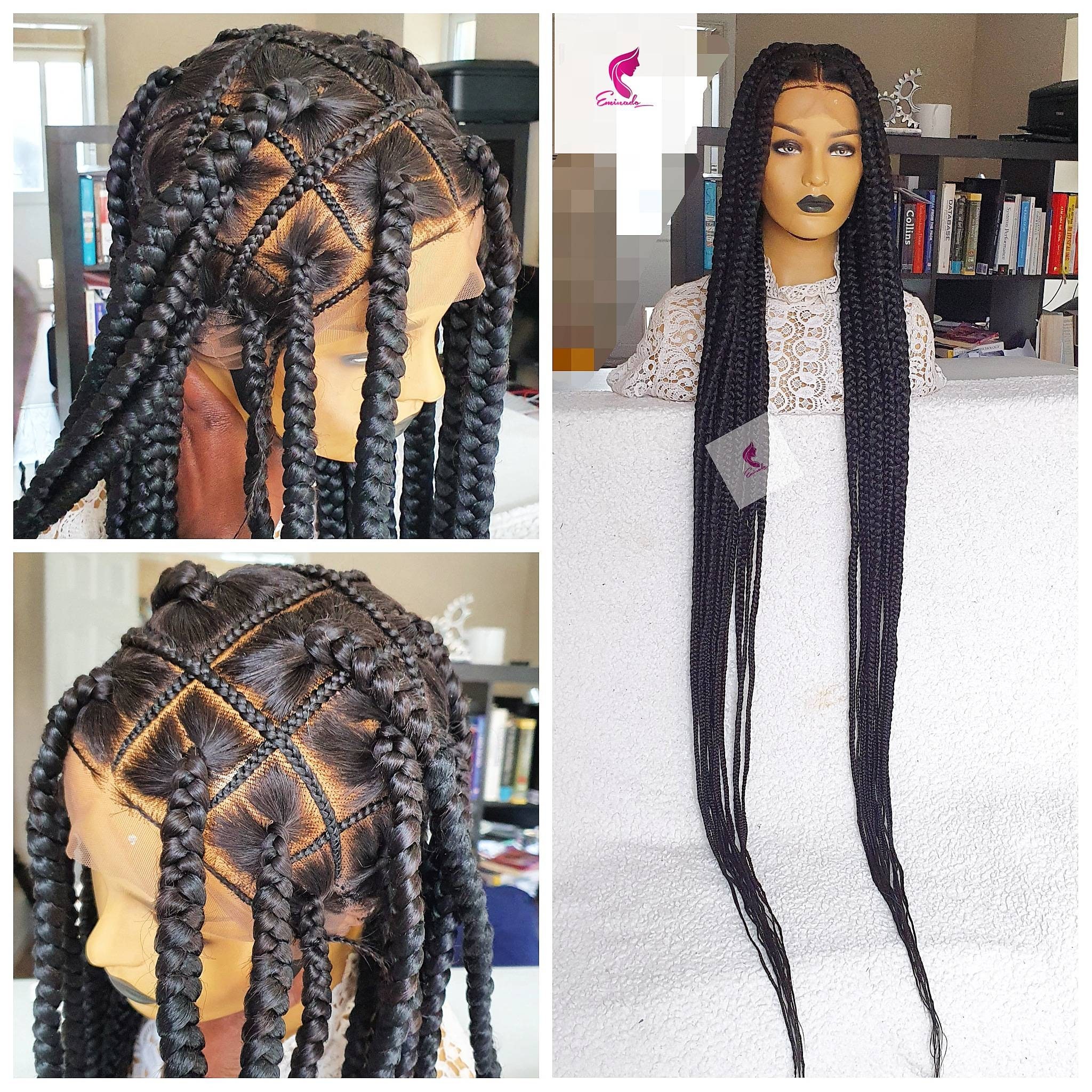 Braided Wigbraidswig Chunky Box Braids Jumbo Box Braids Wigs - Etsy