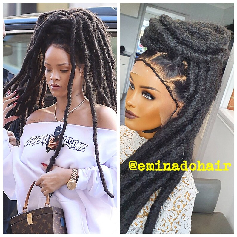 Chunky Dreadlock Faux Loc Wig Knotless Braid Wig for Black - Etsy