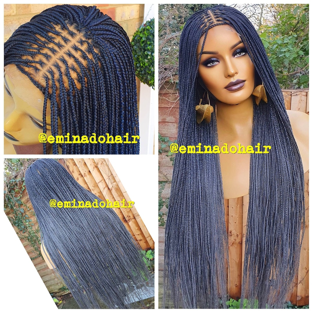 Micro Braids Knotless Braid Wig for Black Women Gift for Women Full ...
