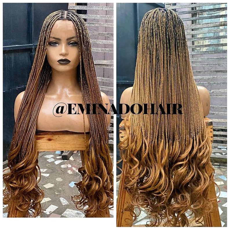 Braided Wig Braidswig Knotless Braidsboho Braids Wig For Etsy