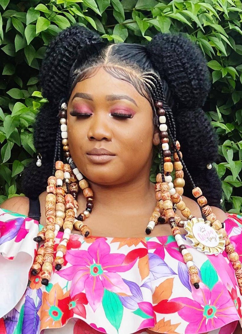 Braided Wig With Beads Unique Custom Made Unit Handmade Hair - Etsy