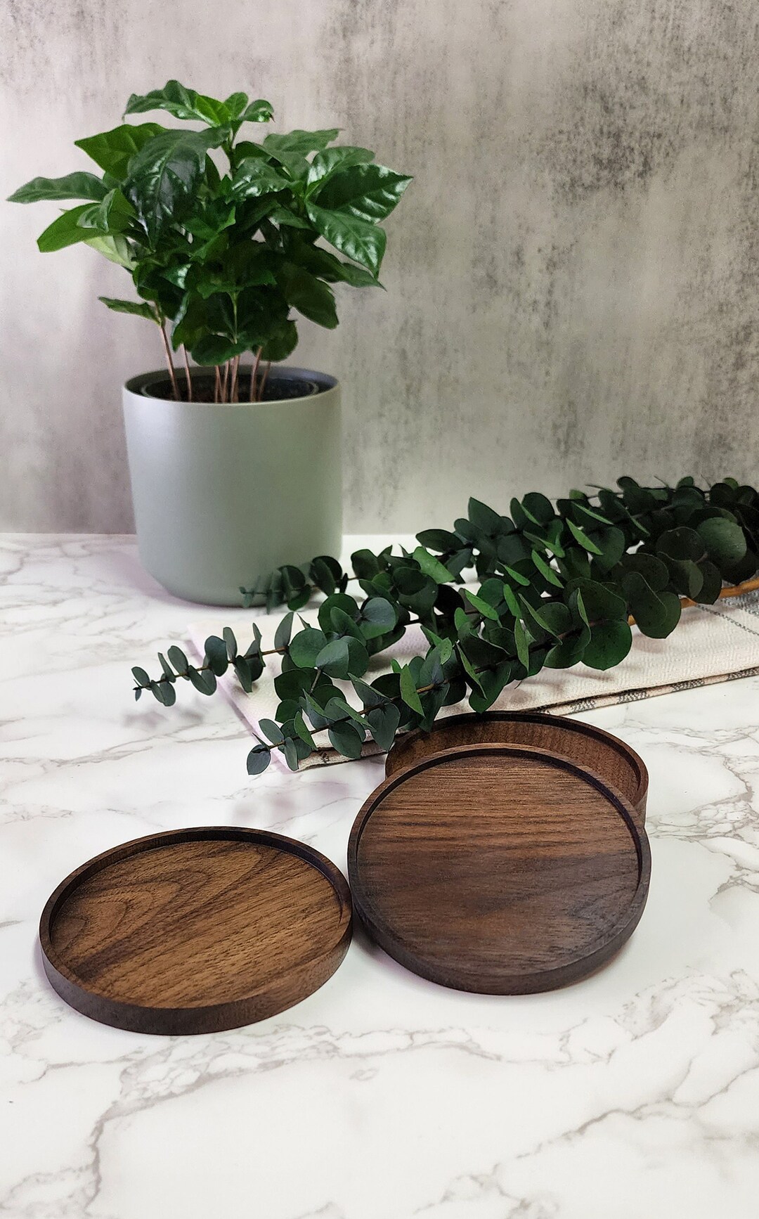 Walnut Minimalist Coasters for Dining and Tables. - Etsy