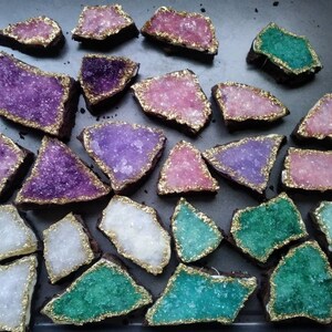 Crystal Geode Rock Cookie Gold Edged Gem Sugar Rock Candy Gemstones ...