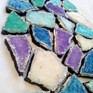 Crystal Geode Rock Cookie Gold Edged Gem Sugar Rock Candy Gemstones ...