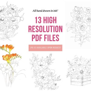 Flower Coloring Book 2 for Adults and Kids, PDF Printable Floral ...
