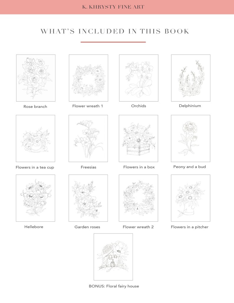 Flower Coloring Book 2 for Adults and Kids PDF Printable - Etsy