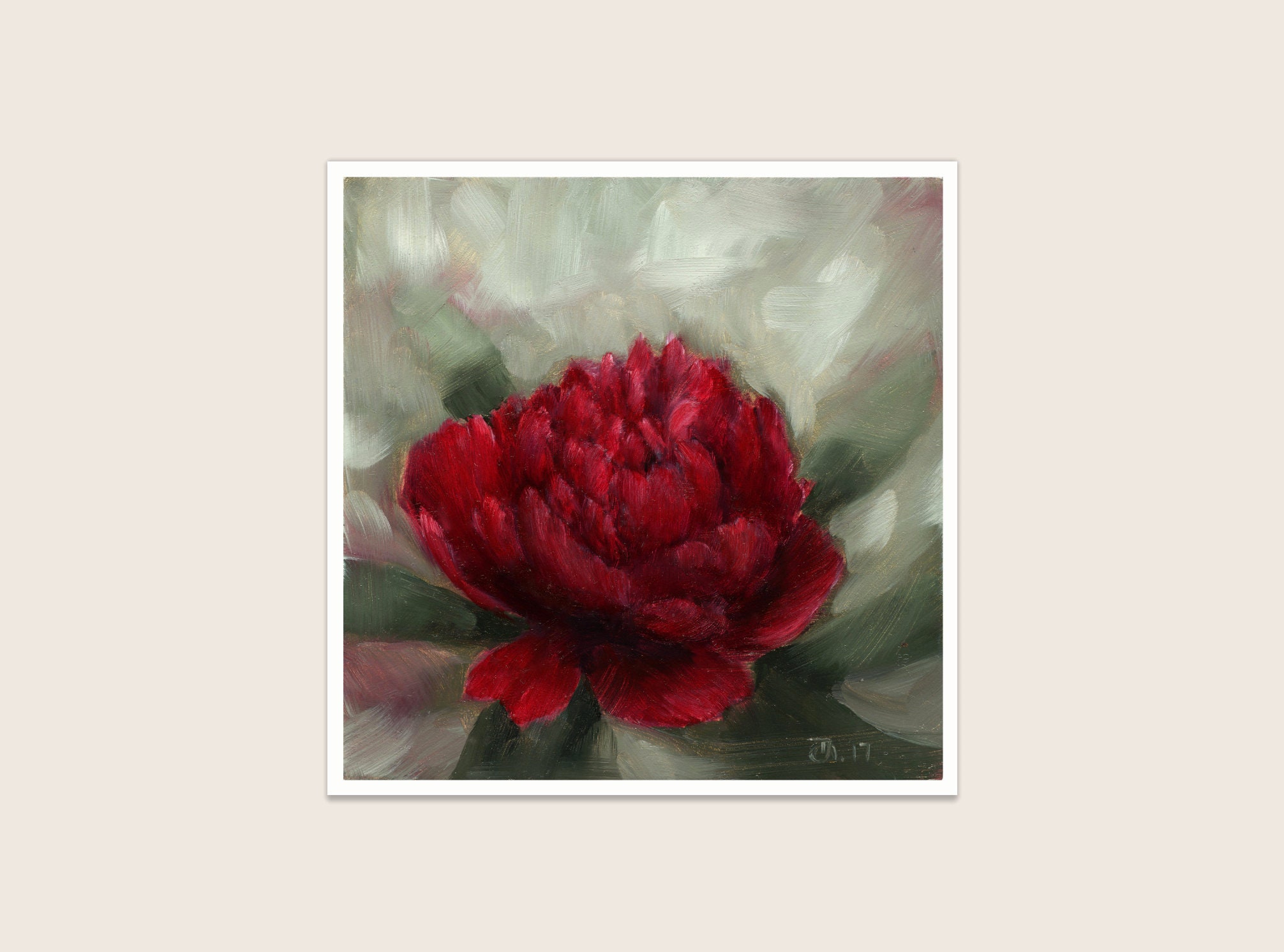 Red Peony Oil Painting