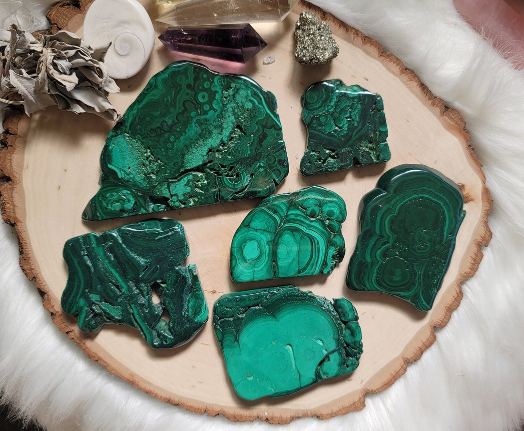 Polished Malachite Slice Slab Plate From Congo - Etsy