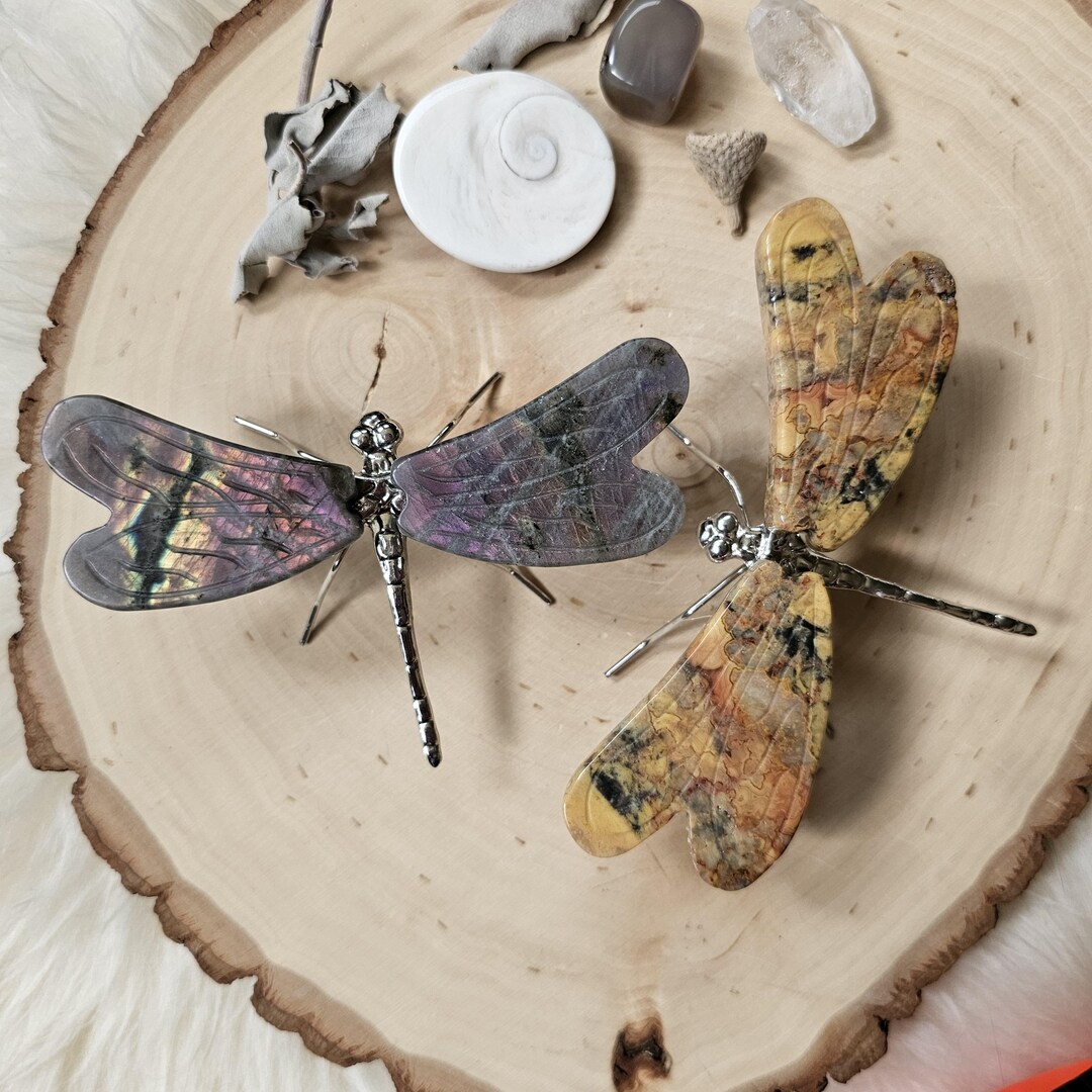 Dragonfly Purple Labradorite Mexican Crazy Lace Agate - Etsy