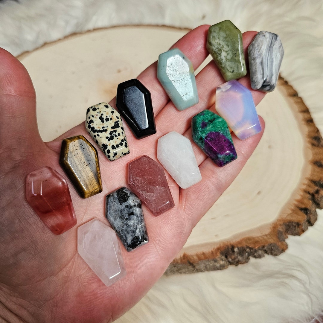 Coffin Carving Halloween Goth Vampire Obsidian Quartz Ruby Zoisite - Etsy