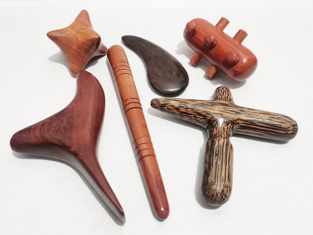 Set Thai Massage Wooden Stick Set Body Reflexology Natural Therapy ...