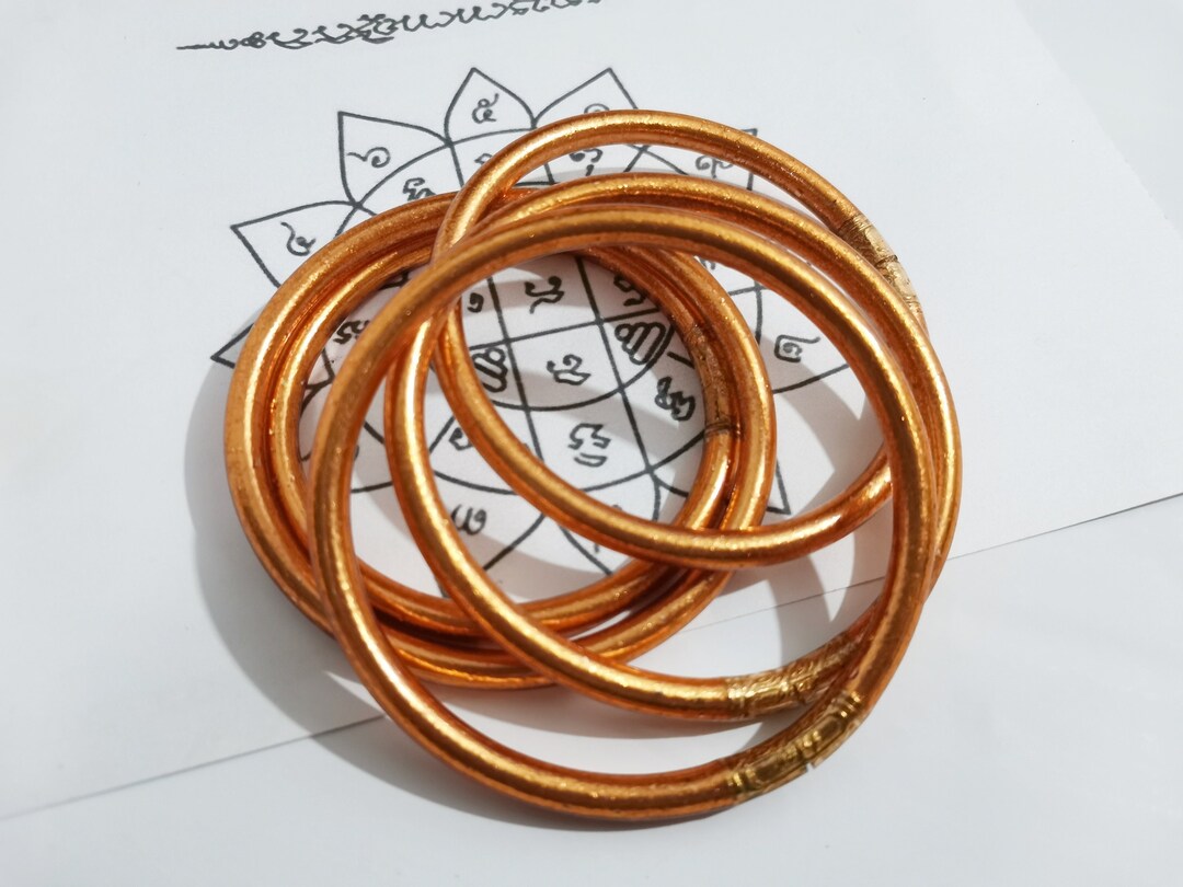 Original Thai Bracelet Copper Leaf Temple Bangles Bring Love Happiness ...