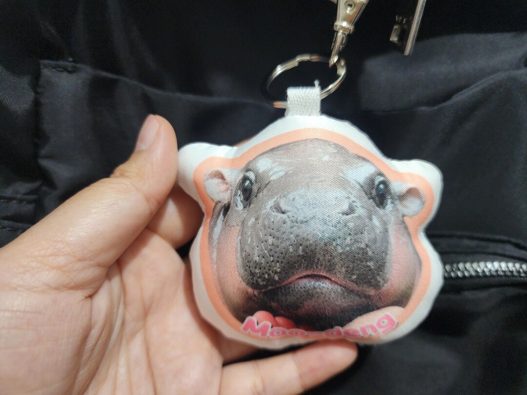 Moo Deng Keychain Fabric Baby Hippo Handcraft Mini Pillow Trending Gift ...