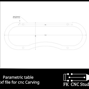 Parametric Table Design Dxf Files for Cnc Machine Cutting - Etsy