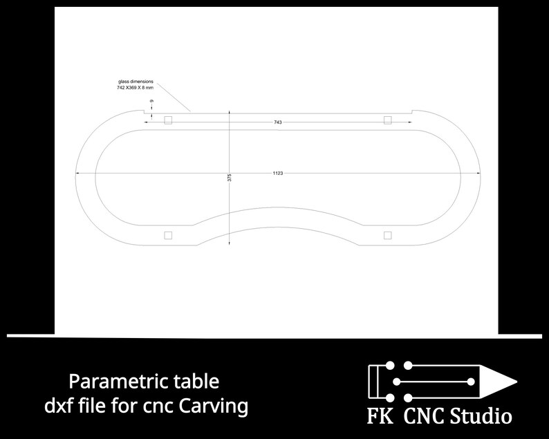 Parametric Table Design Dxf Files for Cnc Machine Cutting - Etsy