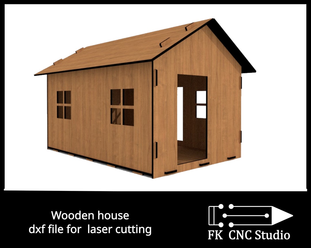 Wooden House Cnc Design DXF File - Etsy