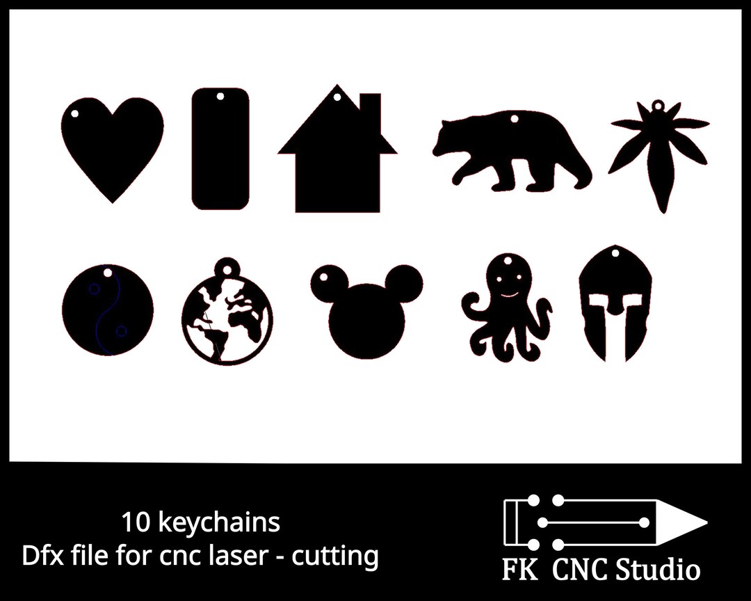 10 Keychains for Laser DXF Files - Etsy