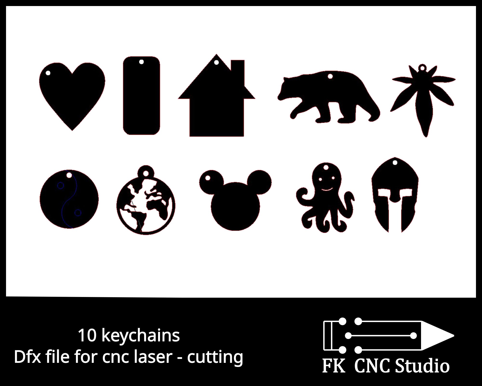 10 Keychains for Laser DXF Files - Etsy