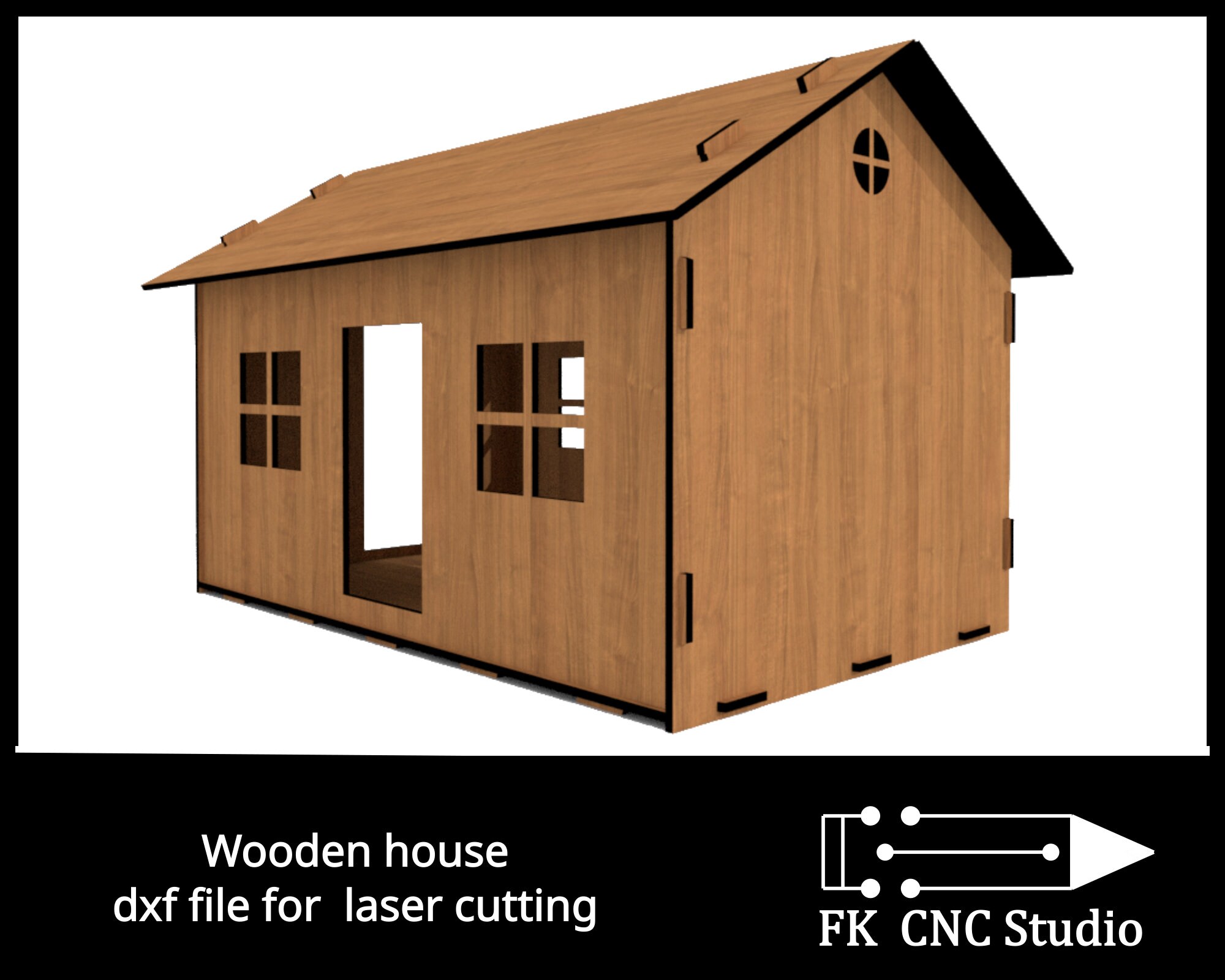 Wooden House Cnc Design DXF File - Etsy