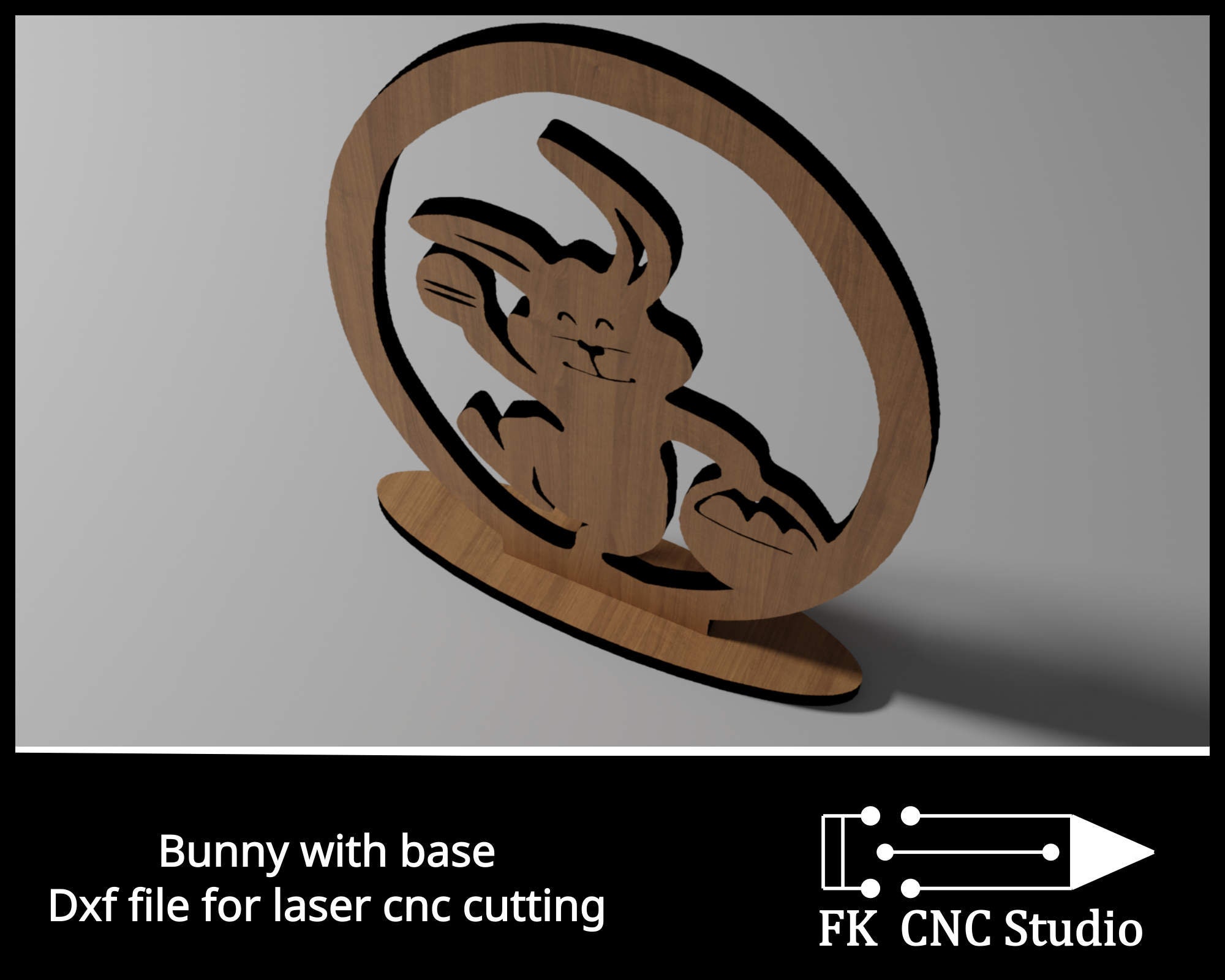 Easter Bunny With Base Dxf File Fot Lase Cnc Cutting - Etsy