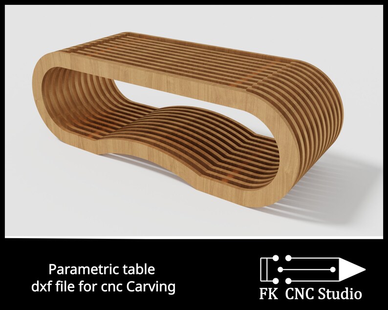 Parametric Table Design Dxf Files For Cnc Machine Cutting Etsy