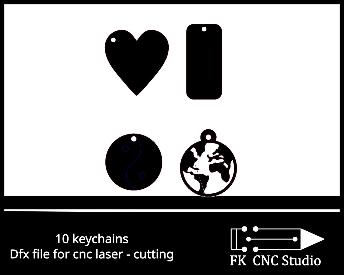 10 Keychains for Laser DXF Files - Etsy