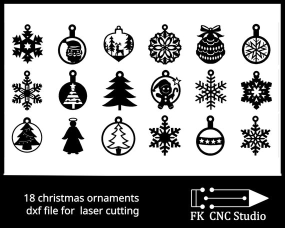 18 Christmas Ornaments for Laser DXF Files - Etsy
