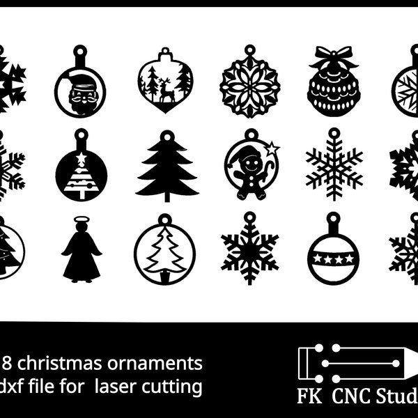 Cnc Dxf Christmas Ornaments - Etsy