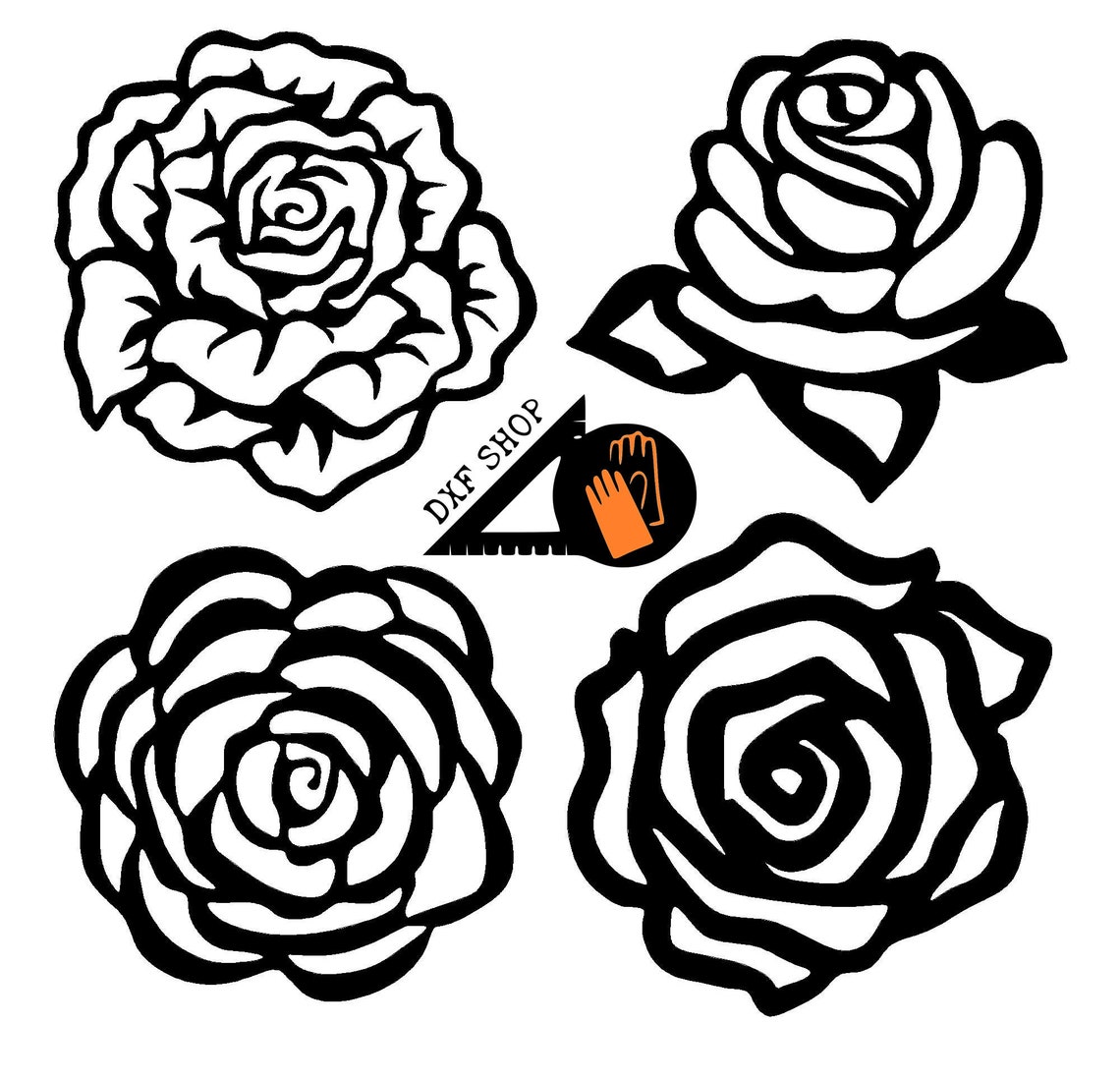 Rose coaster Set DXF file for Laser CNC Router Plasma | Etsy