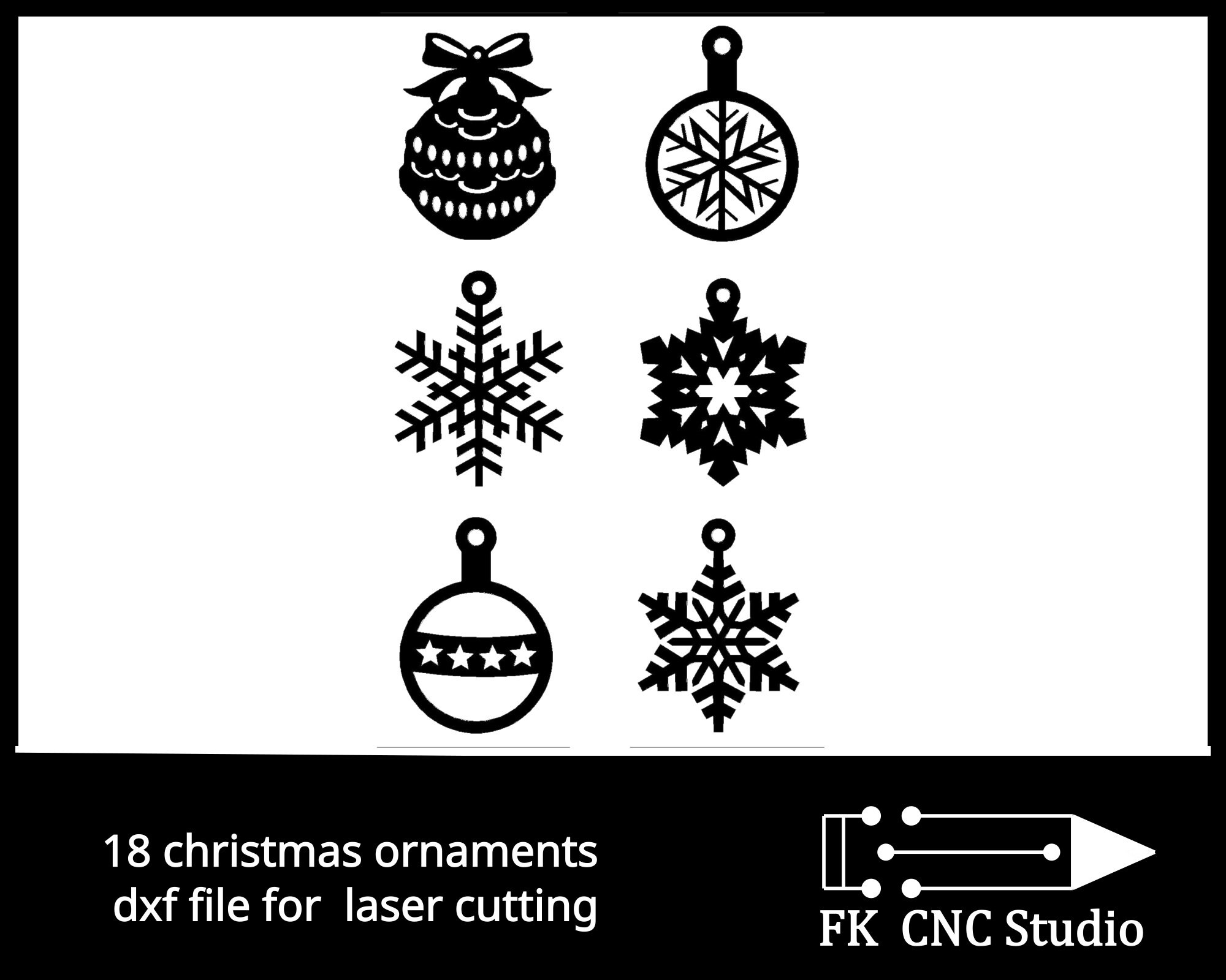 18 Christmas Ornaments for Laser DXF Files - Etsy