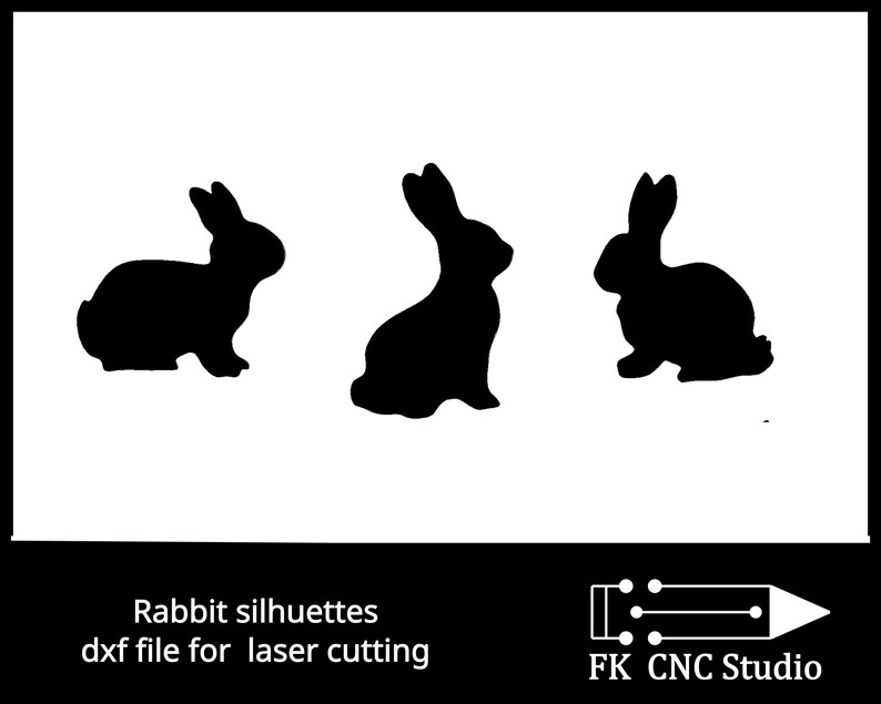 Rabbit Silhouettes DXF Files for Laser Cnc Machine - Etsy