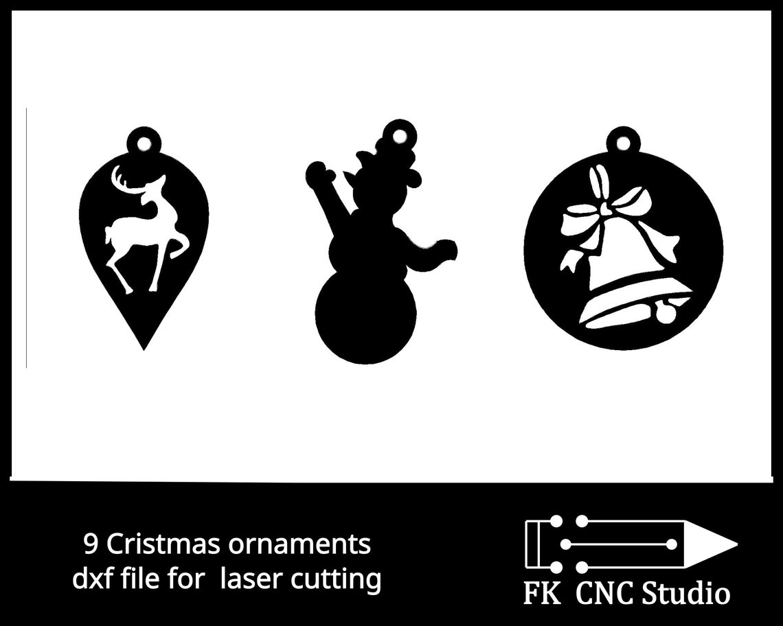 Christmas Ornaments Set Dxf Files for Laser Cut Cnc Machine - Etsy Canada