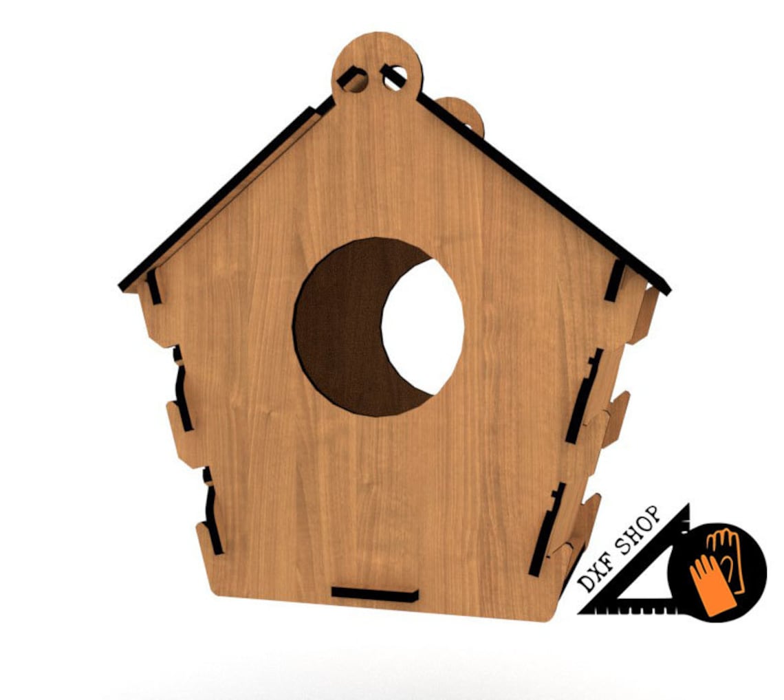 Small bird house box . Dxf file for cnc lasercut | Etsy